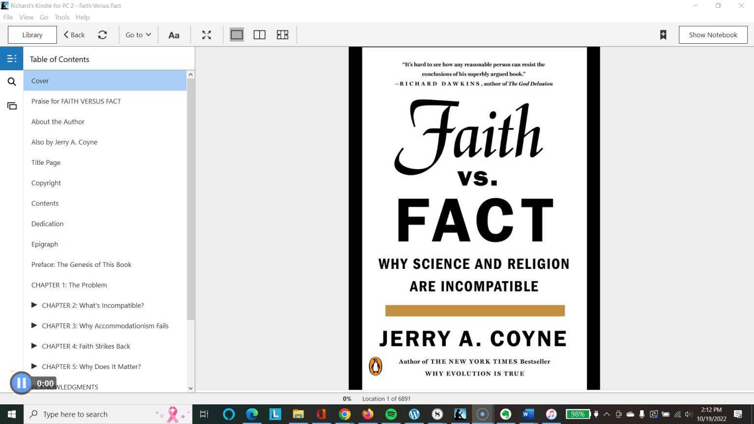 Faith vs. Fact, reading session #1