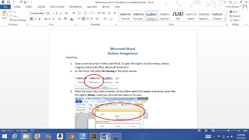 MS - Word- Bullet Assignment