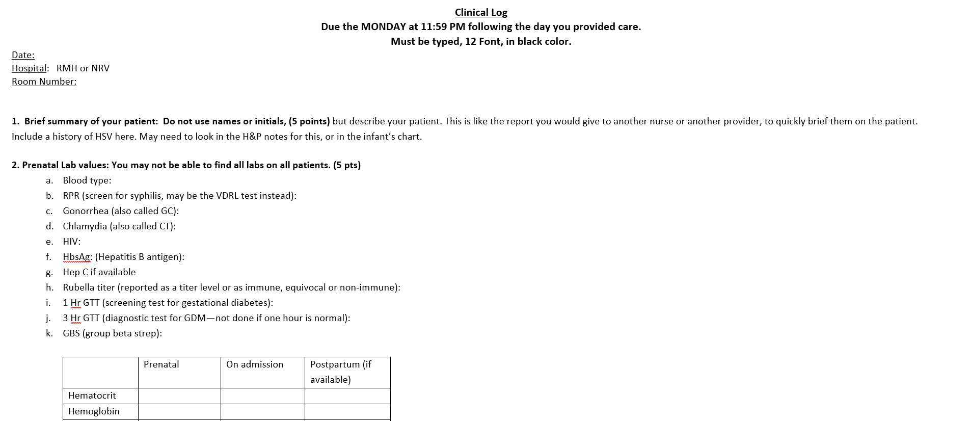 How to complete a Clinical Log