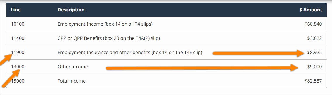 Snip - 2021 Assessment - total income more lines
