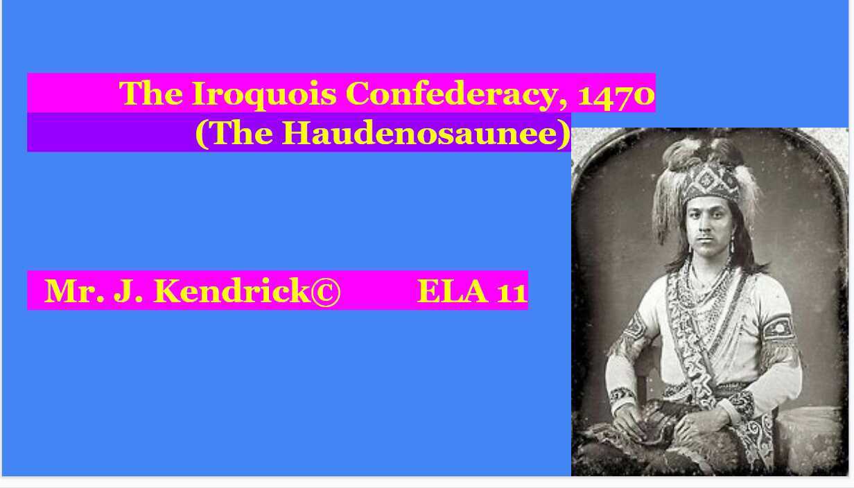 THE IROQUOIS CONSTITUTION LECTURE