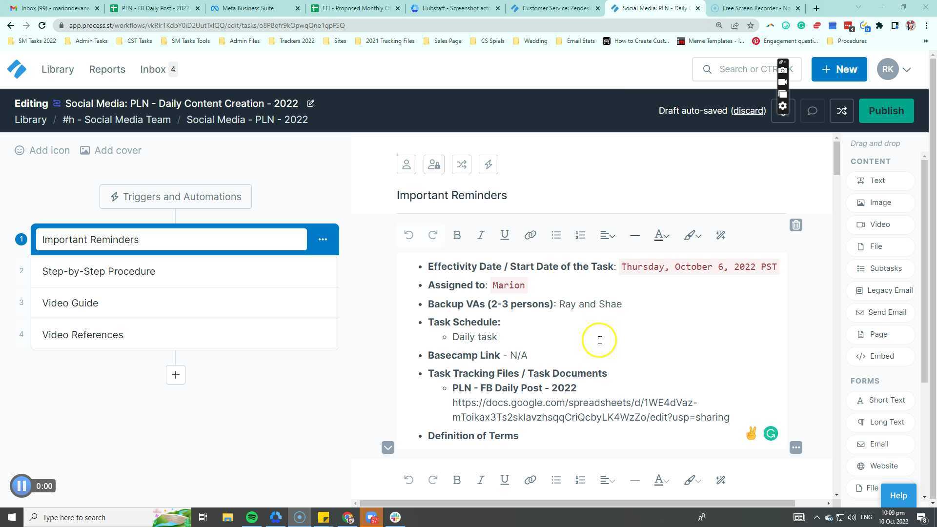Social Media: PLN - Daily Content Creation - Important Reminders 2022