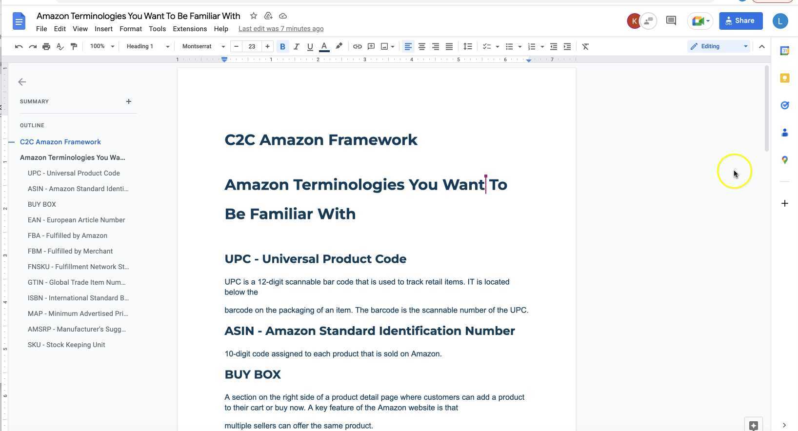 Amazon Terminologies