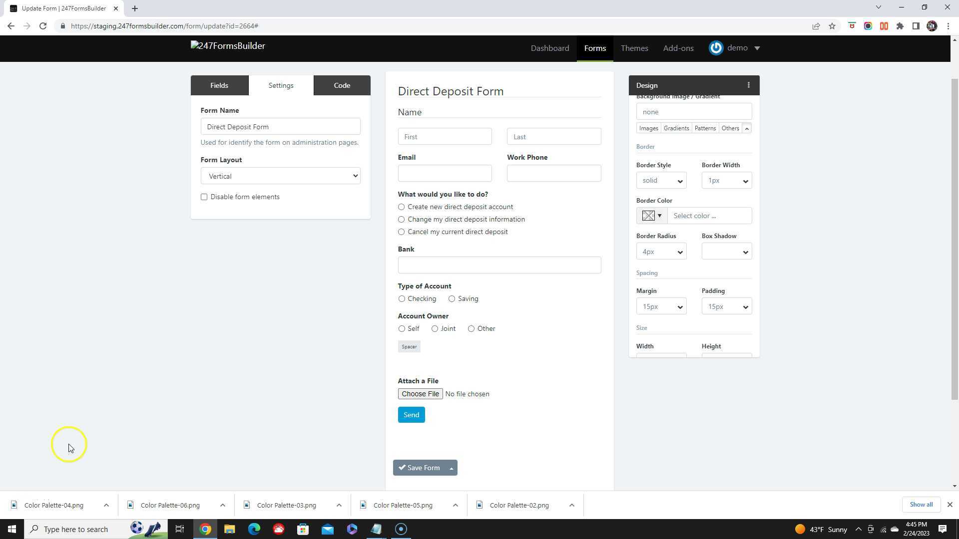 white padding and 247 foooter