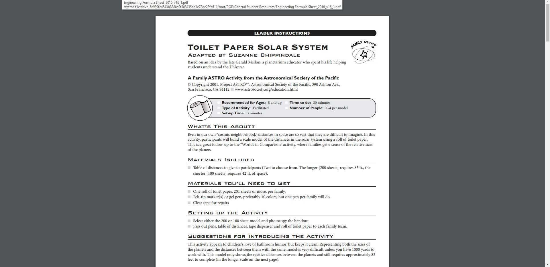 Toilet Paper Solar System
