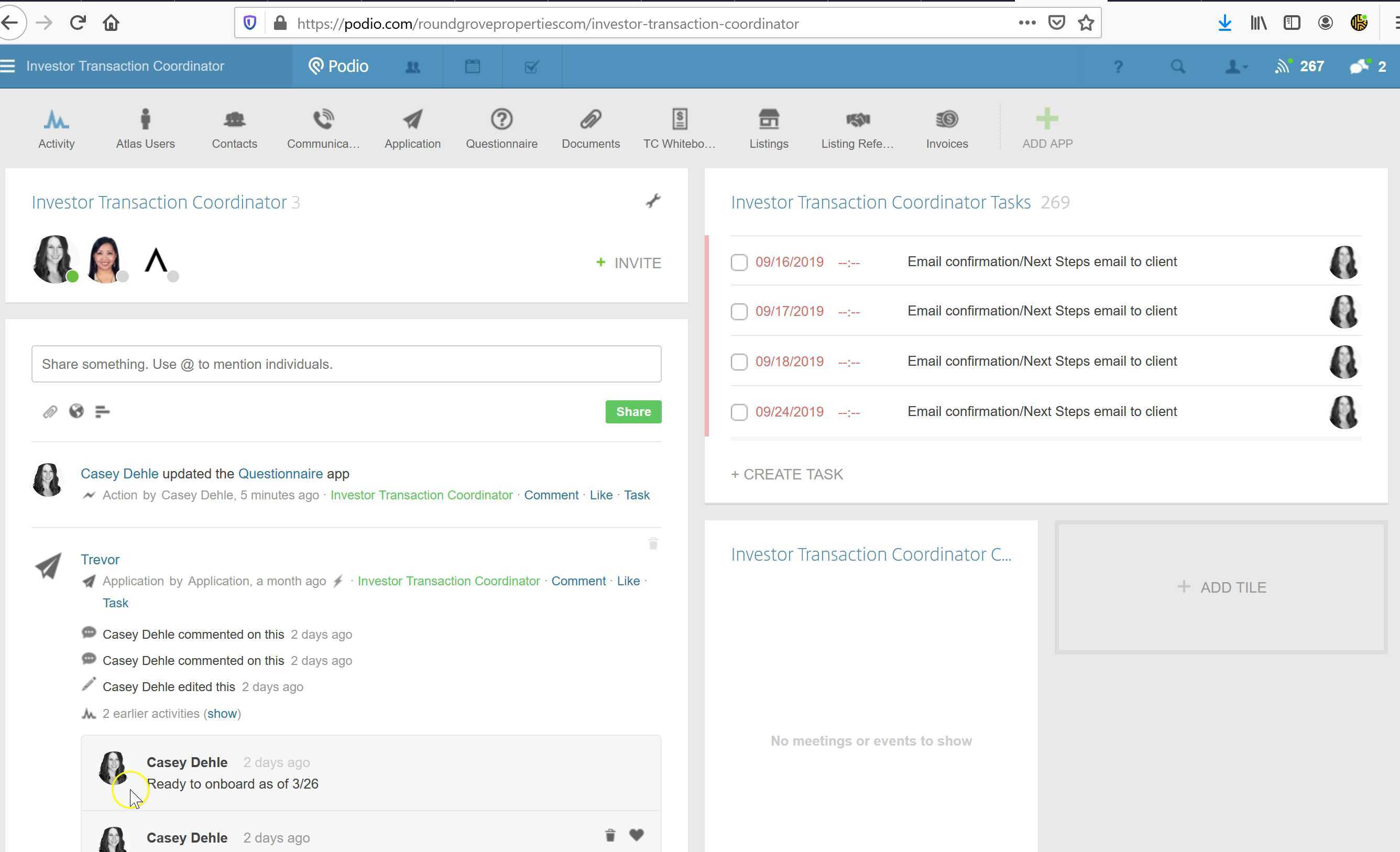 Podio: How to share webform link
