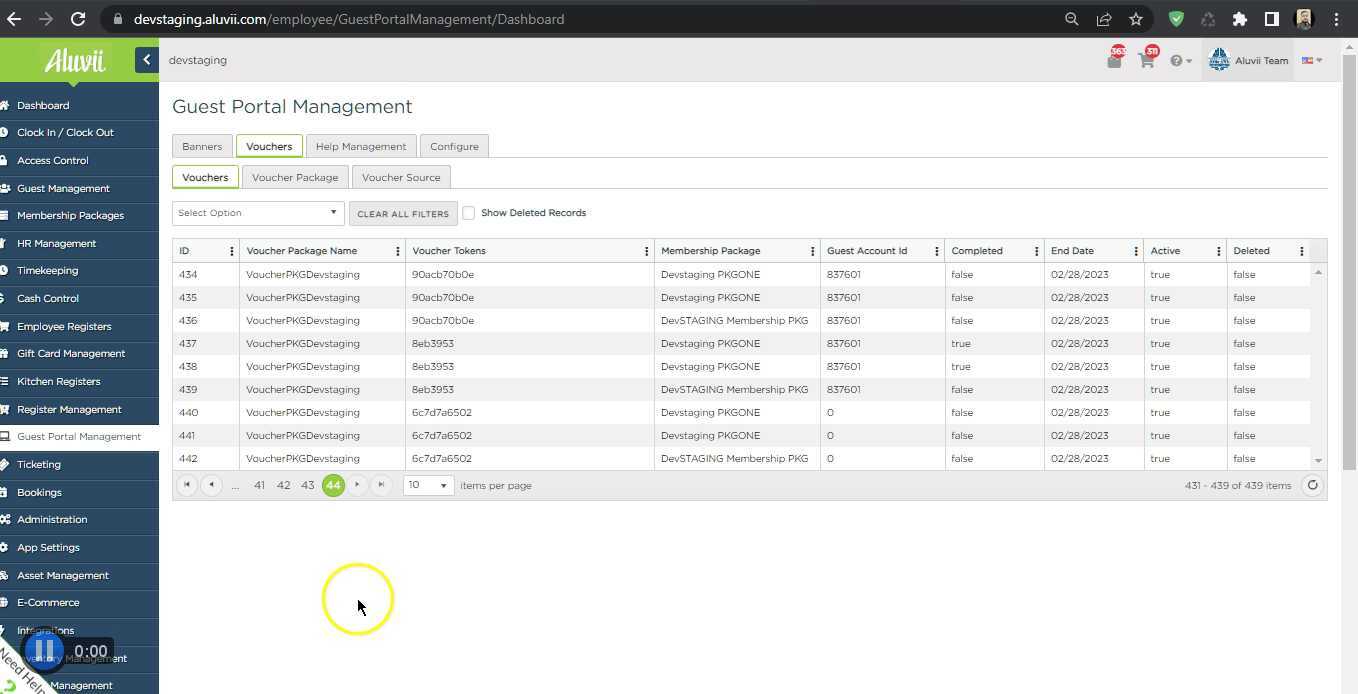 voucher-->assign spinner keep spinning