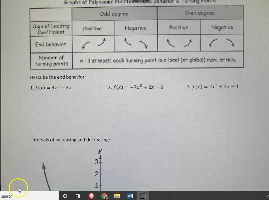 Polynomials (end behavior and intervals)
