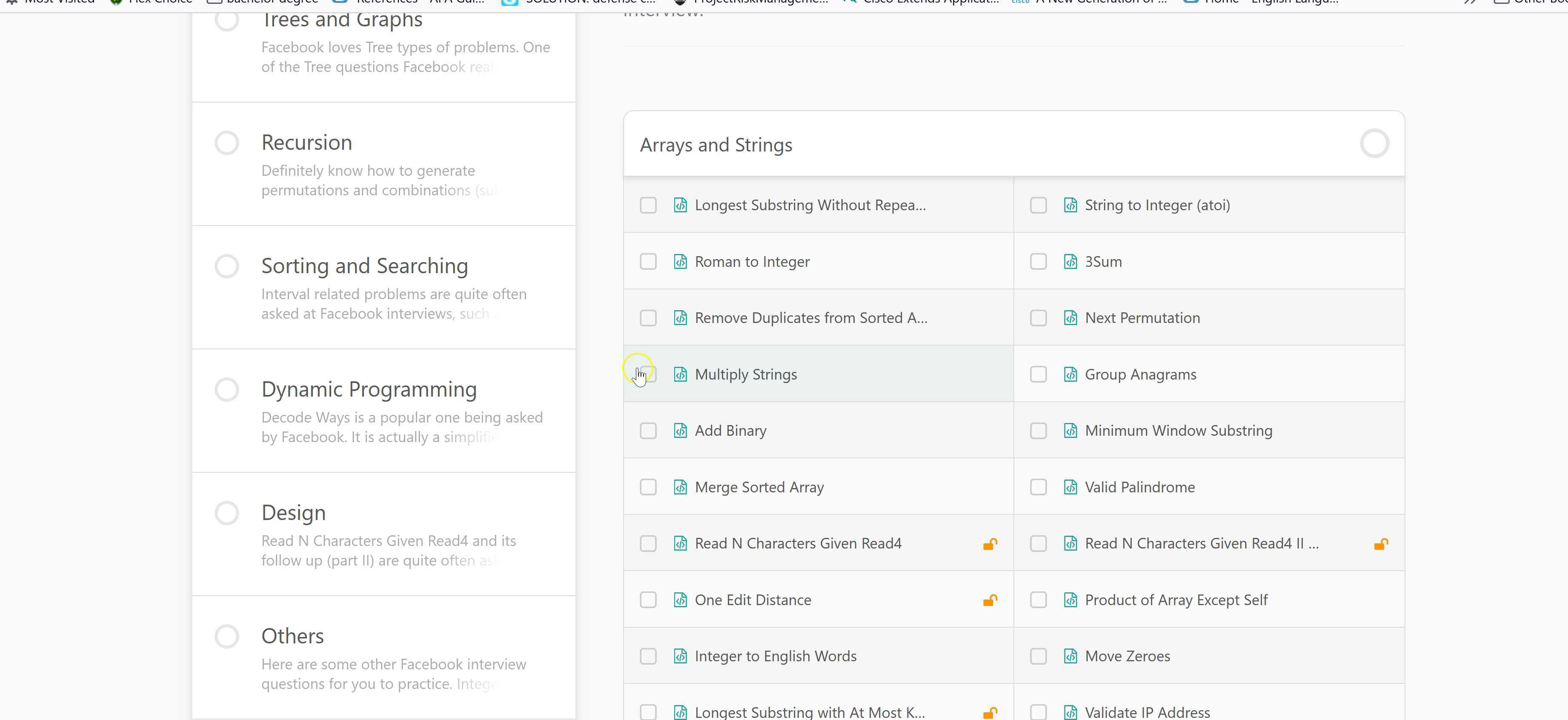 Google and Facebook Interview question