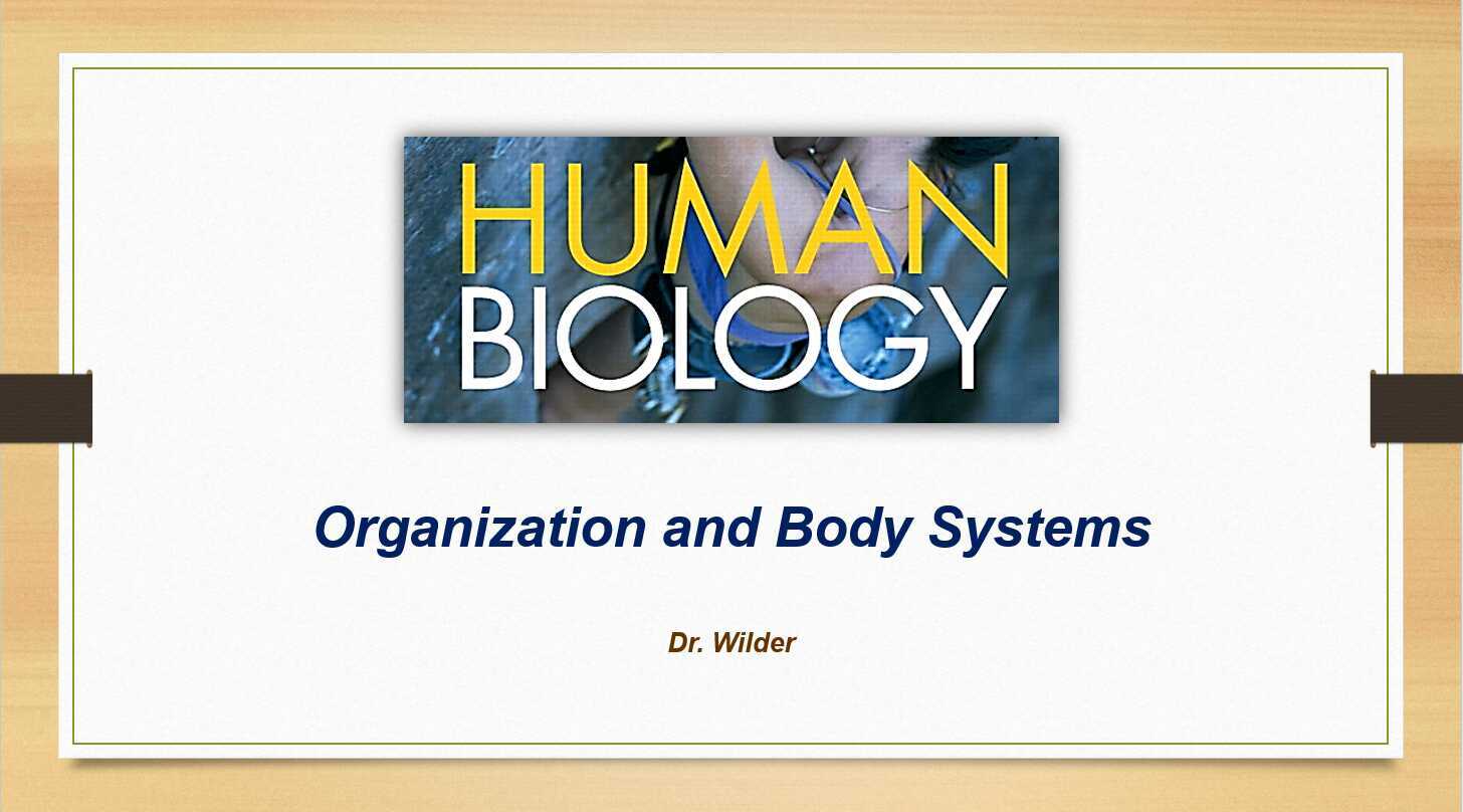 Human Bio--Organization and Body Systems