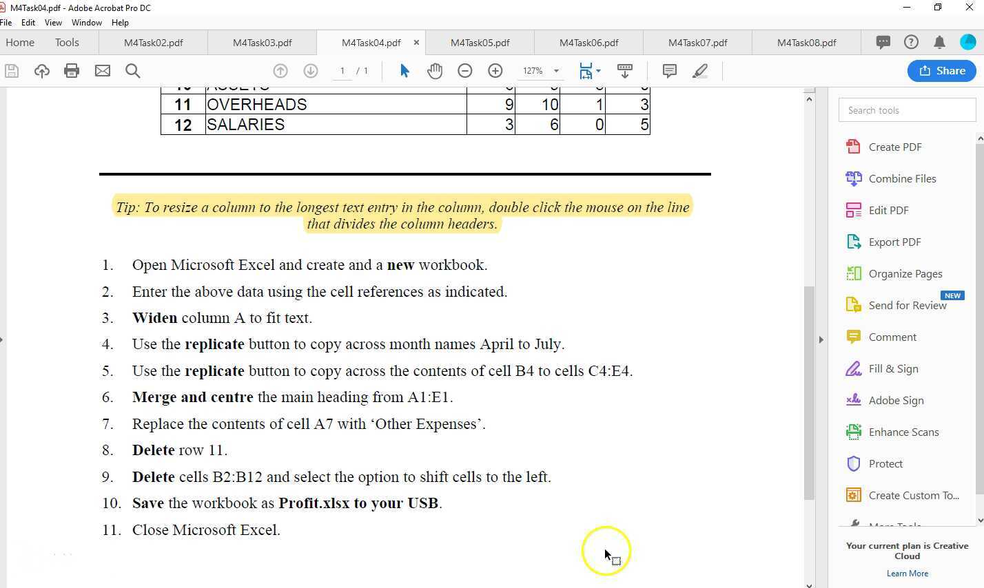 TASK 4 Edit, Delete Rows and Columns