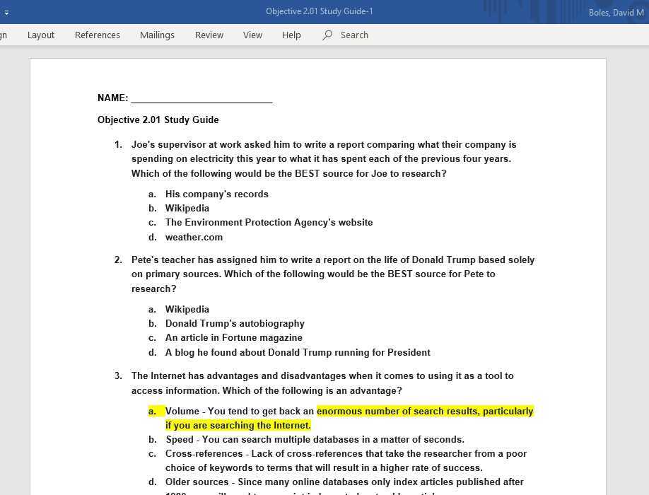POB_OBJ 2.01 STUDY GUIDE