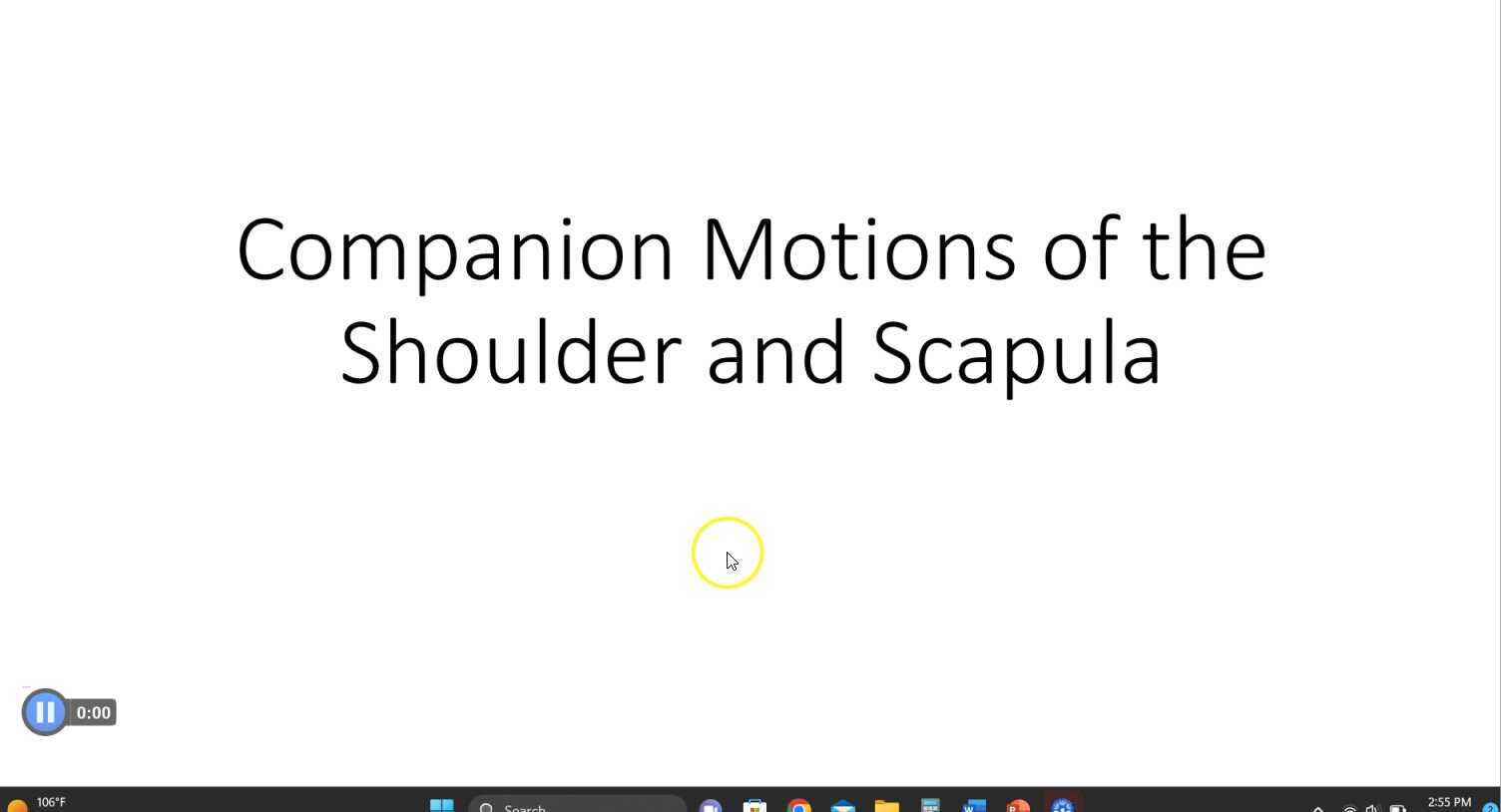 Companion Movements of the Shoulder and Scapula
