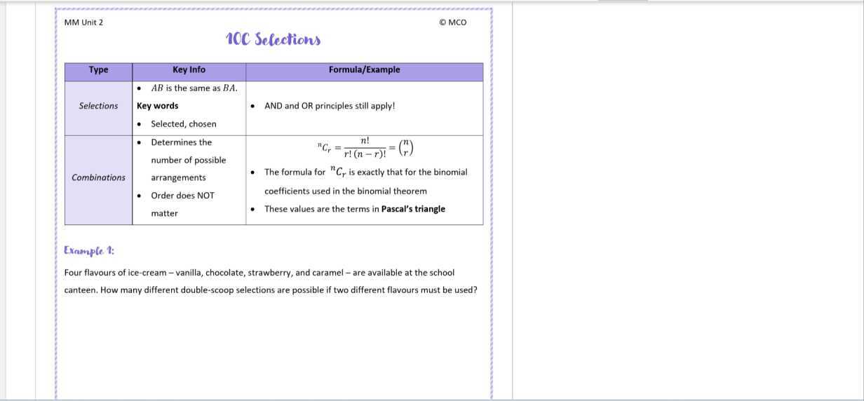 MM 10C Selections or Combinations