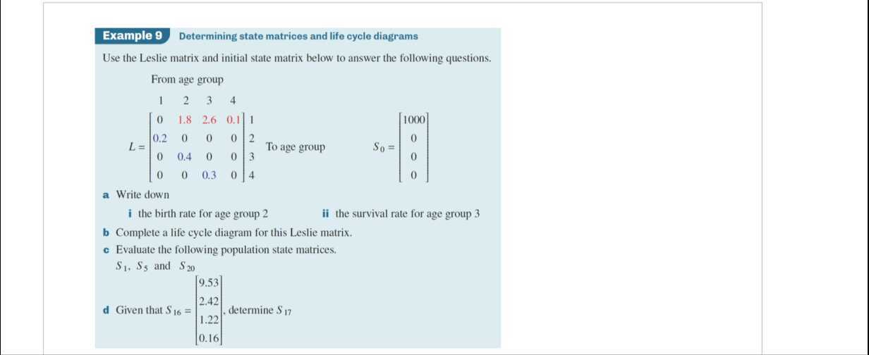 11E Leslie Matrices examples