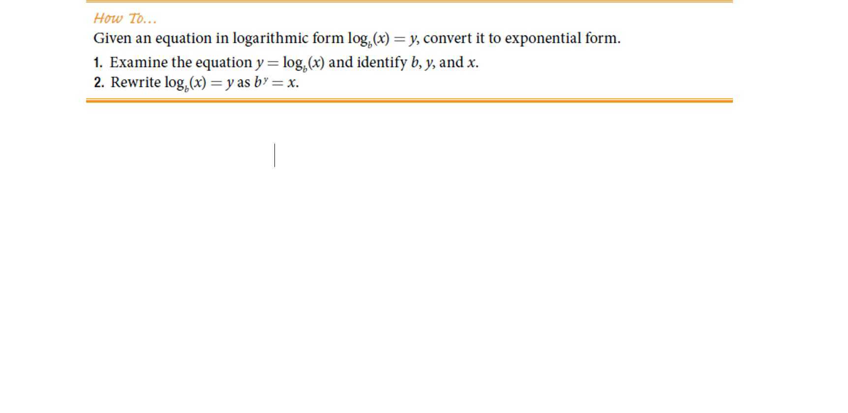 exponential to logarithmic forms
