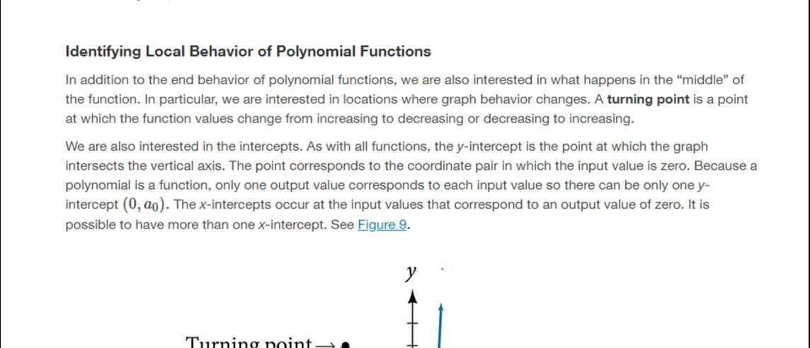 M141 Polynomial Fncs and Points of Inflection (turning points)