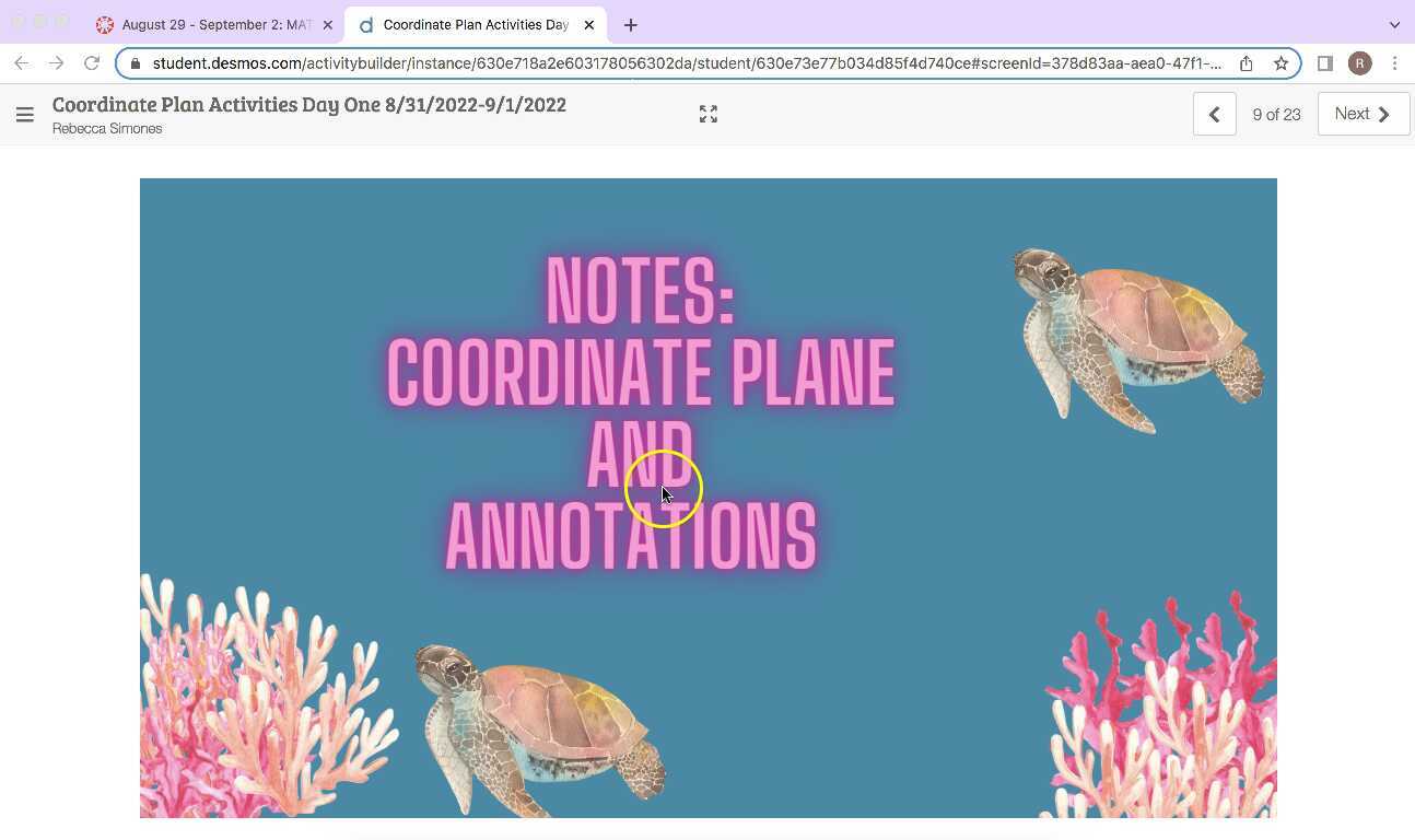 Coordinate Plane and Annotations Notes