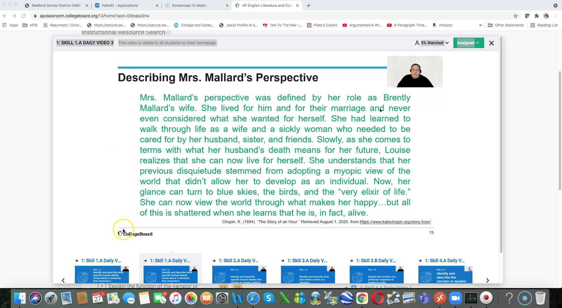 AP Classroom Unit 1 skill 1.A. Daily Video 3