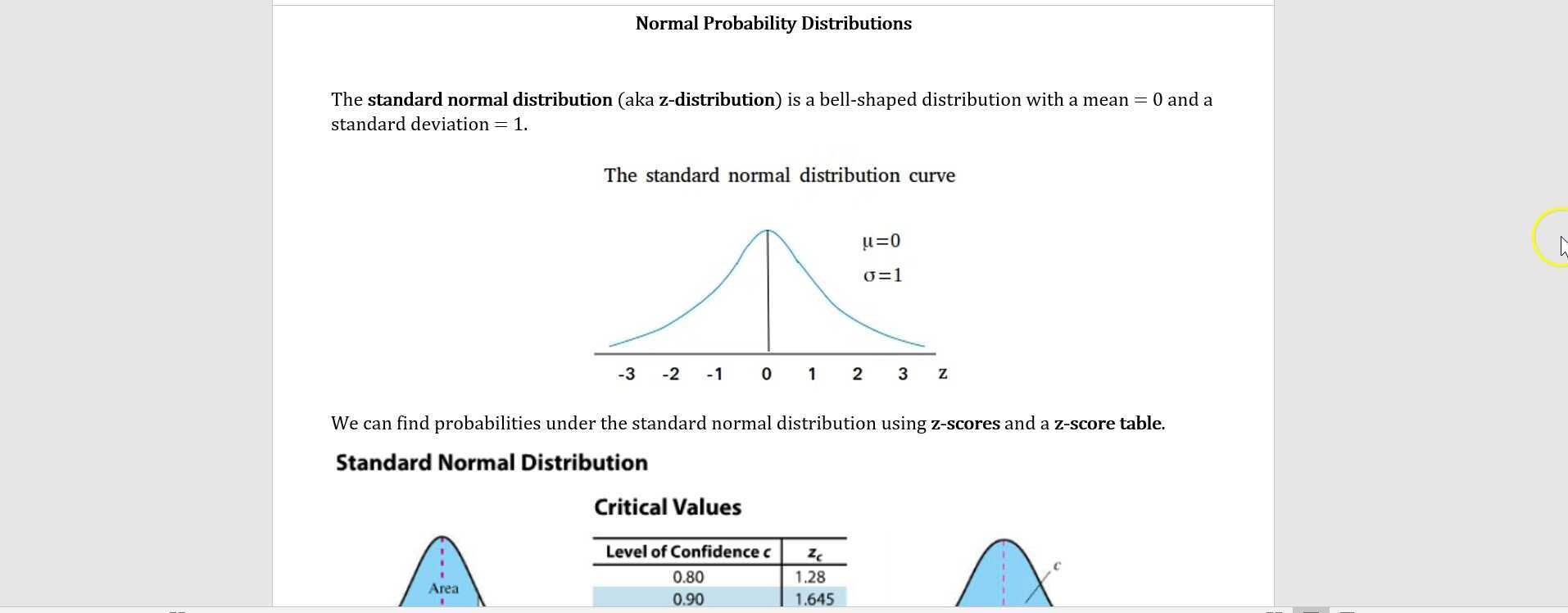 Standard Normal Distribution - Part 1