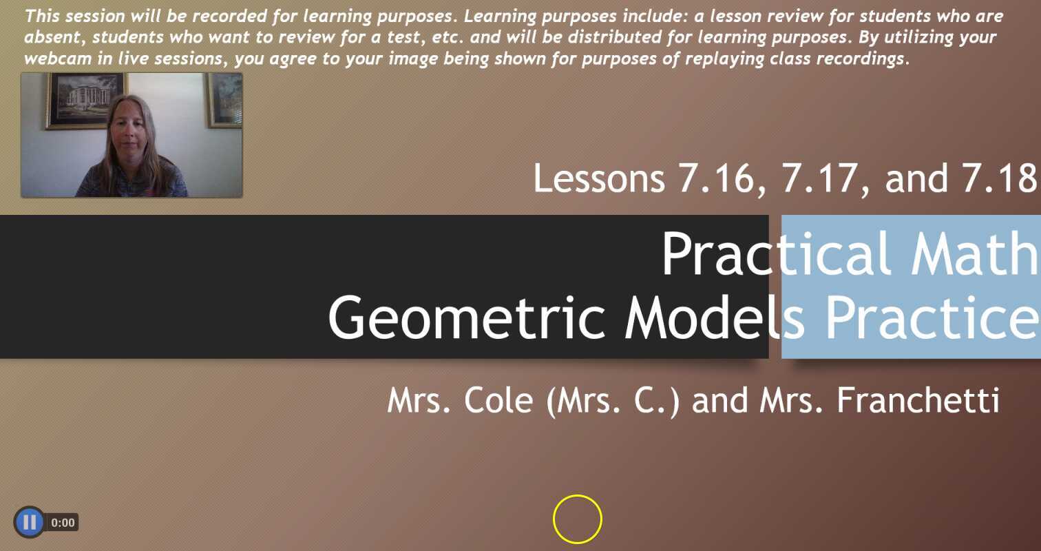 Lessons 7.16-7.18 Geometric Models