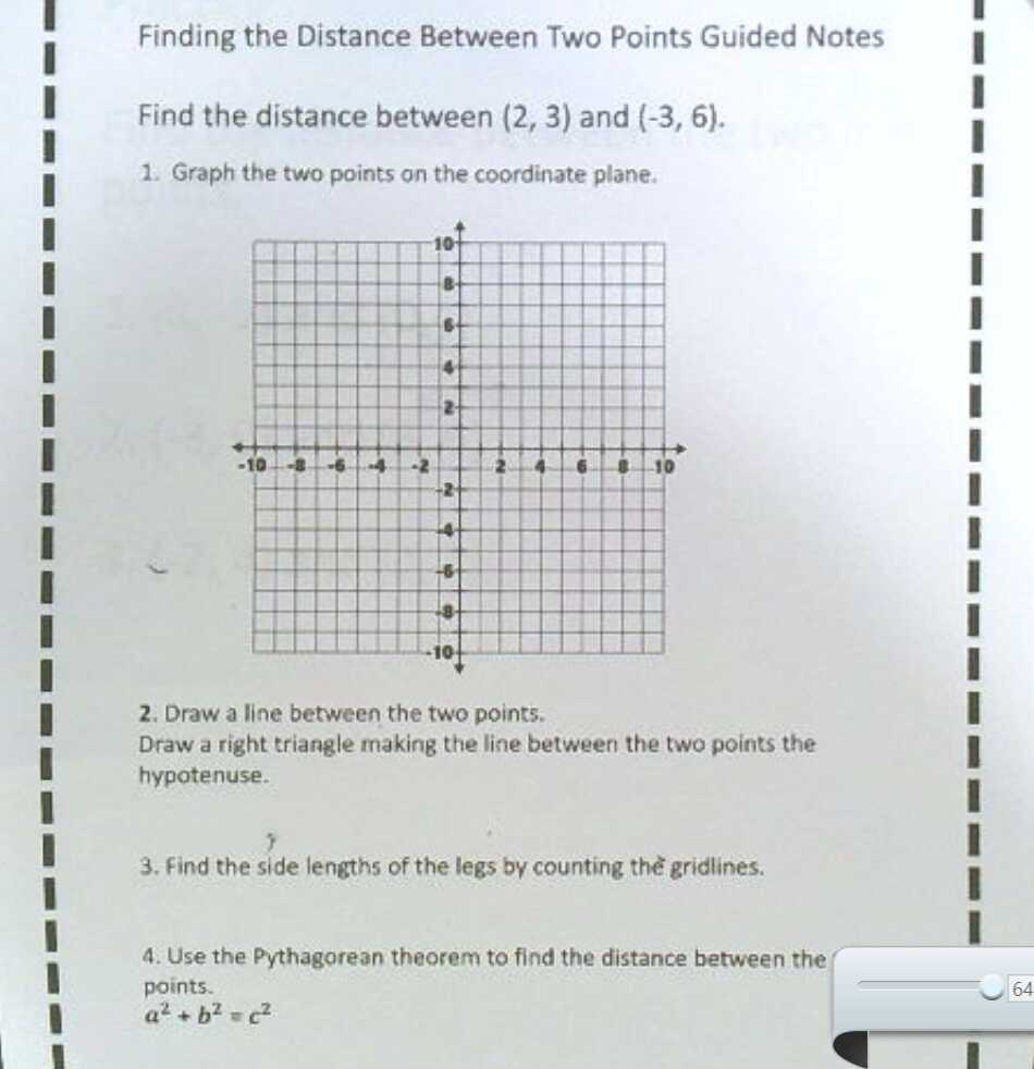 Distance Formula Lesson Distance Formula Lesson