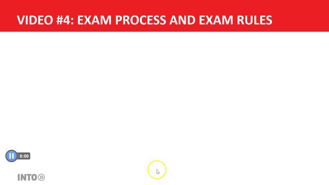 Video 4: Exam process and rules