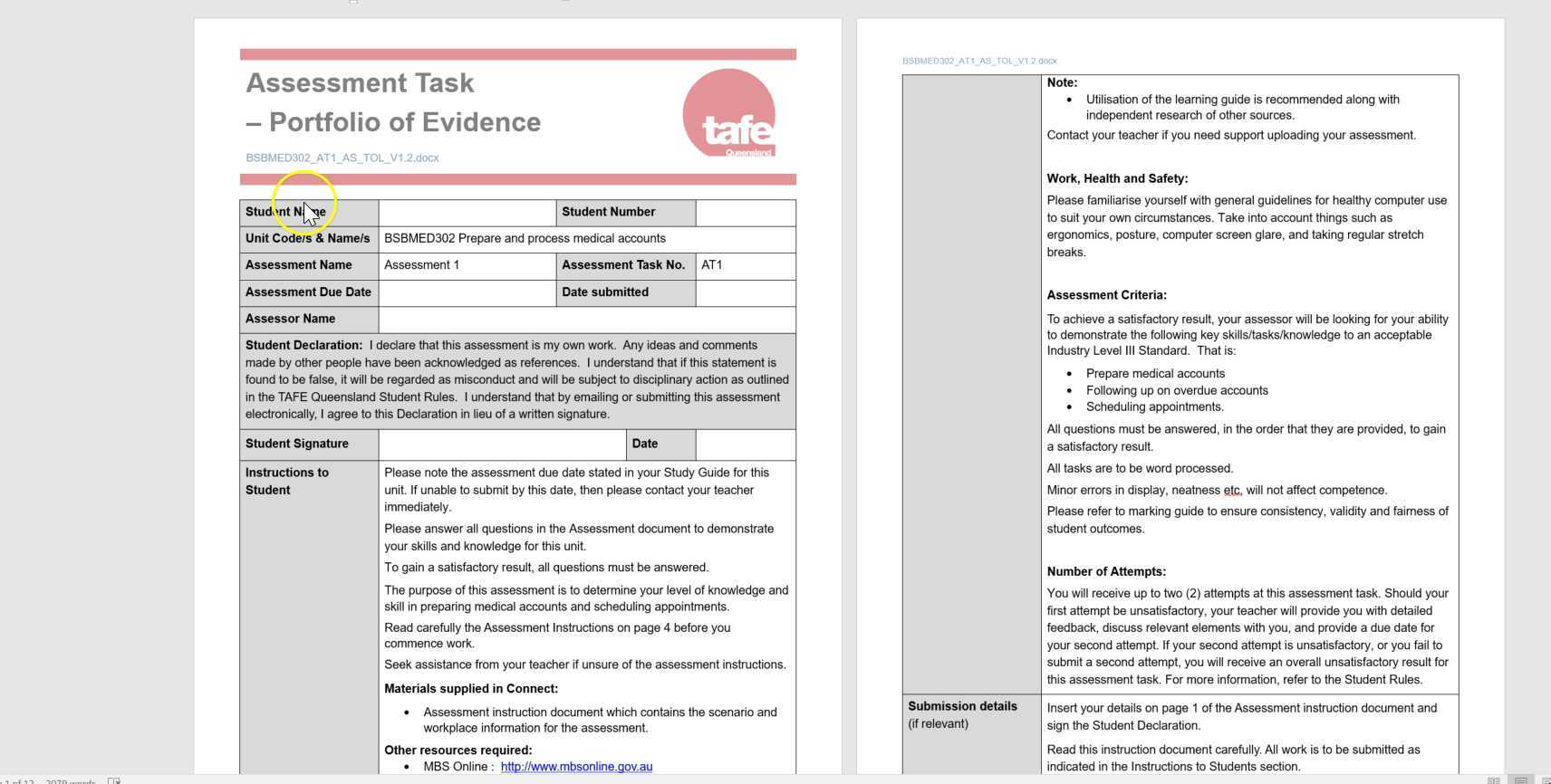 BSBMED302 Assessment 1 Overview
