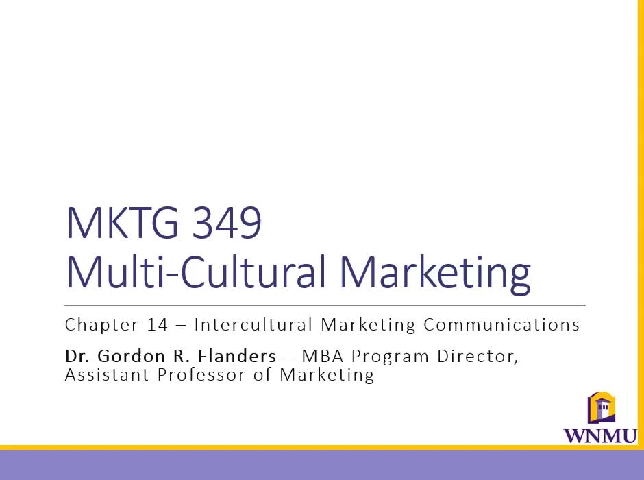 MKTG 349 - Chapter 14 Lecture