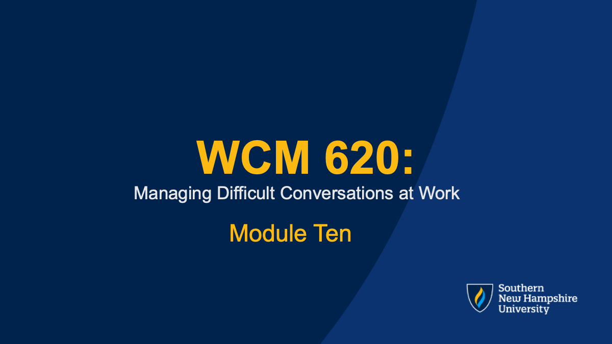 WCM 620 Module Ten 2022