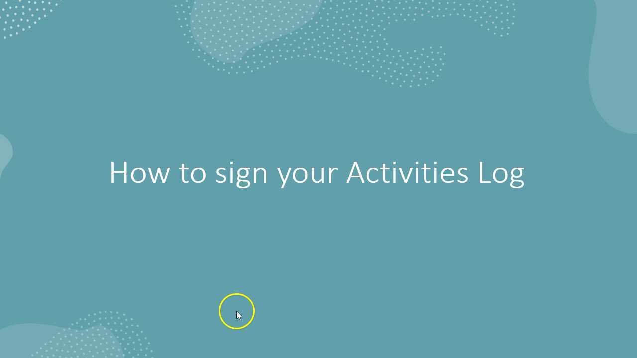 Activities Log