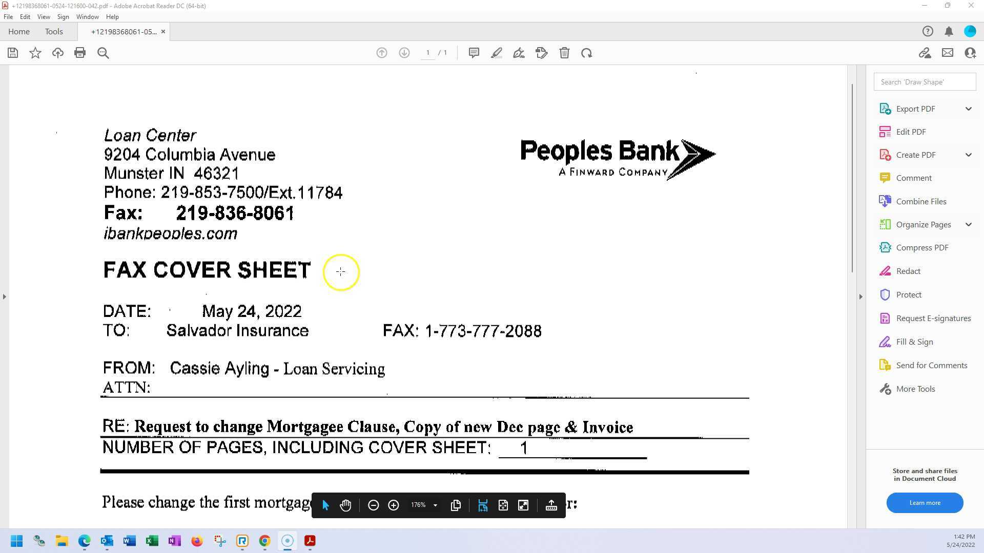 Erie Mortgagee Clause Change