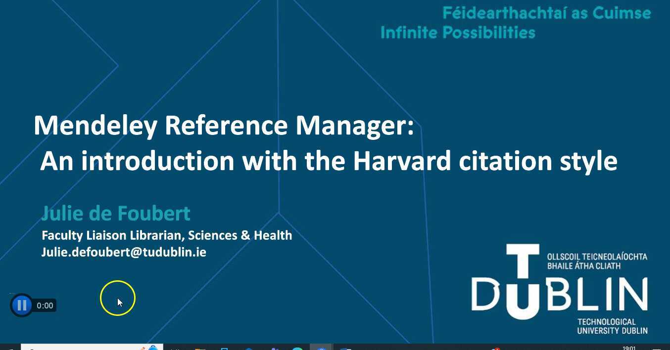 Using Mendeley Reference Manager with the Harvard citation style