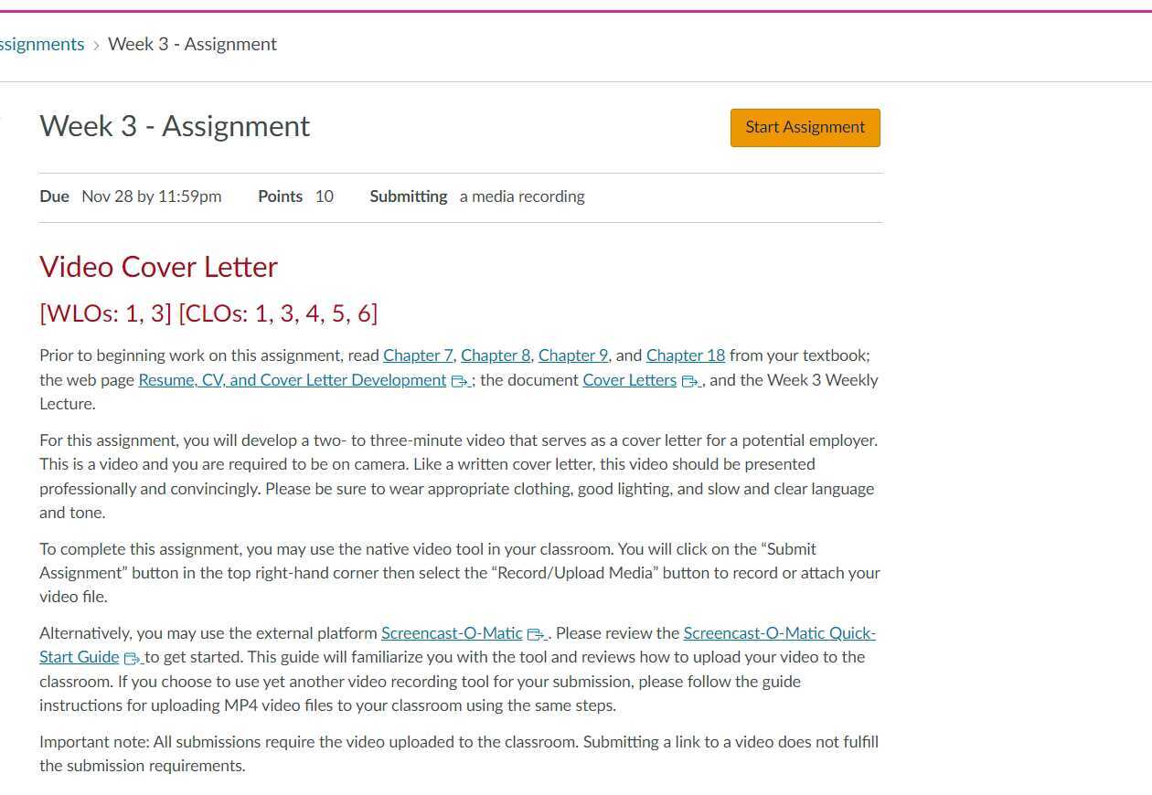 BUS340 W3A Instructions