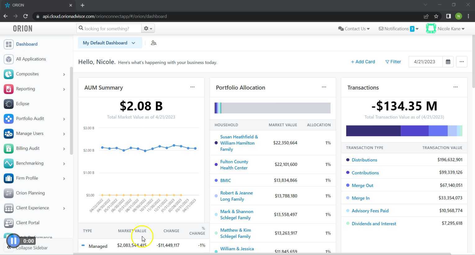 Manage Client Access in the Orion Client Portal