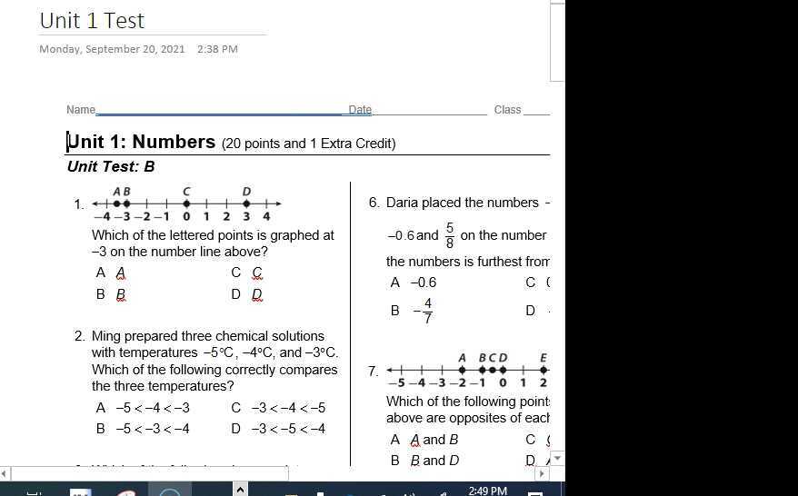 Unit 1 Problems 1 -7