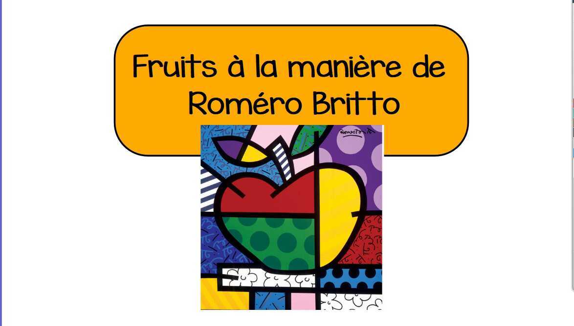 Art: Fruit à la manière de Roméro Britto