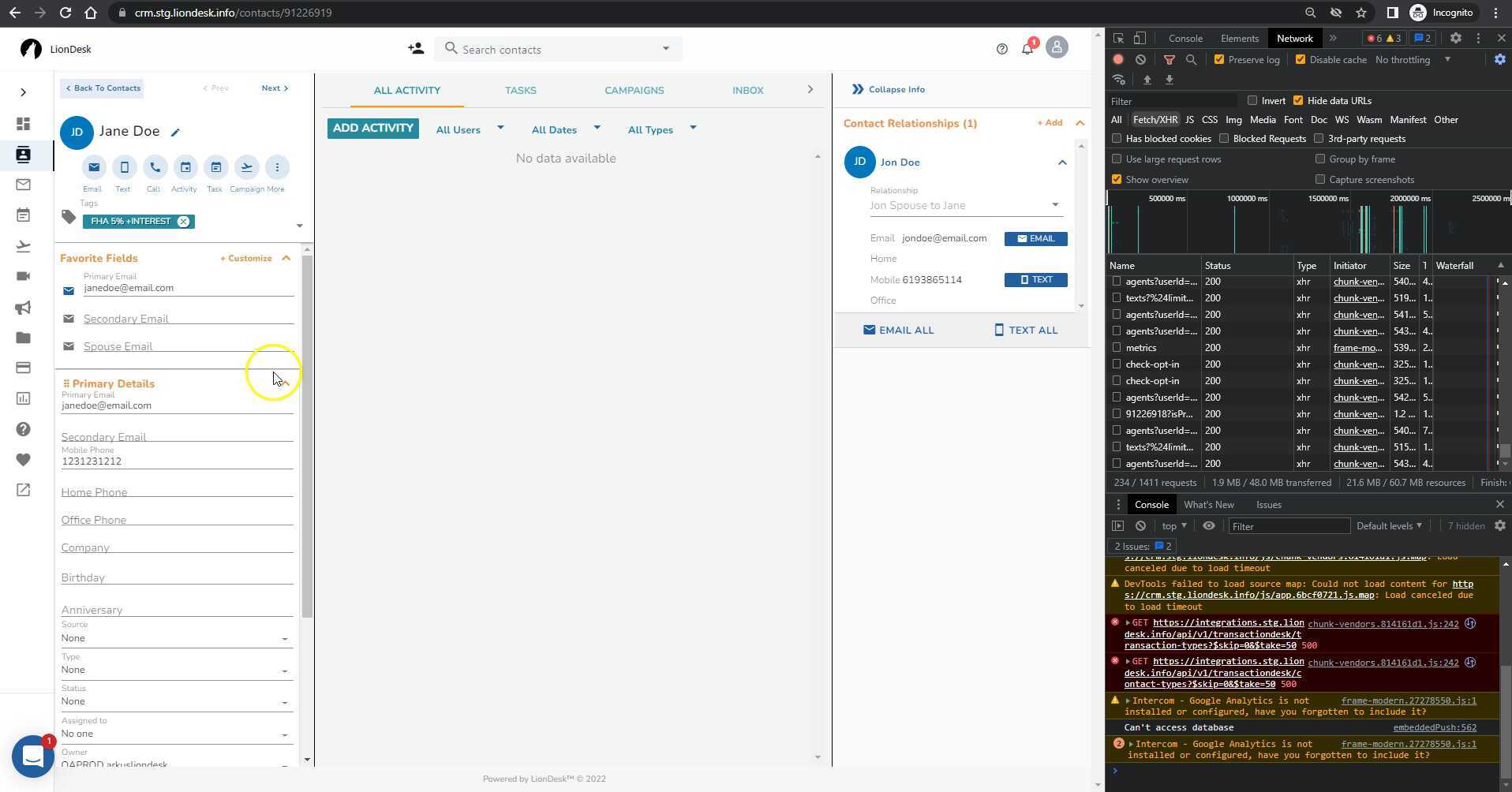 STG: Frontend V2 -Singe Email and Text CTAs within CR section