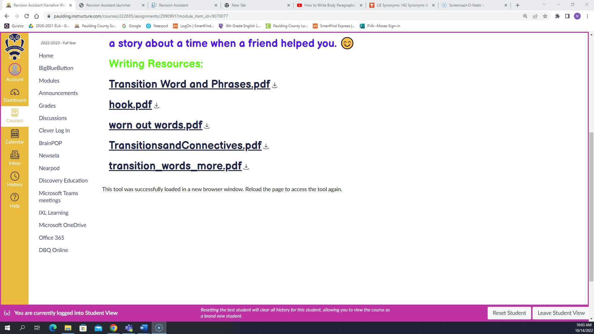 GRADE 6: REVISION ASSISTANT