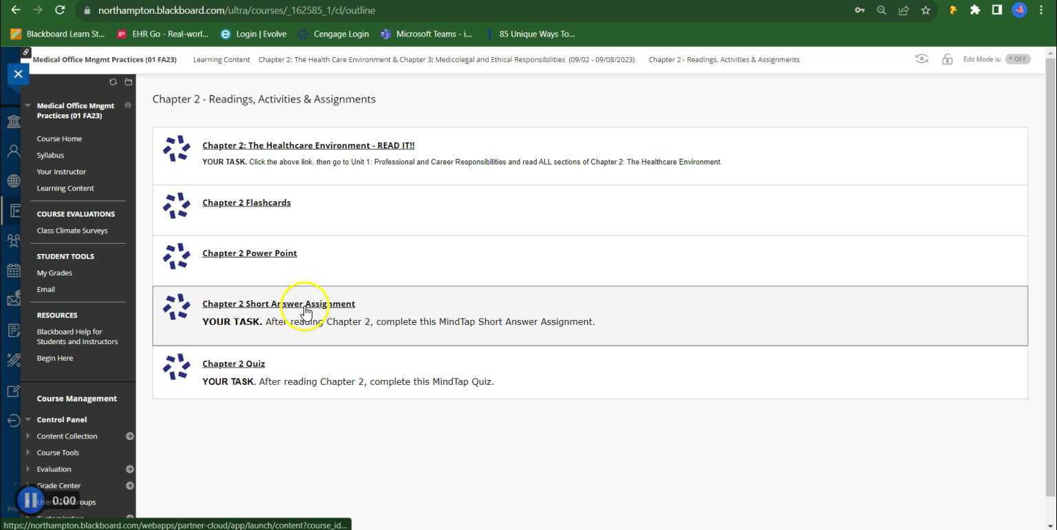HCOA240 - MindTap Short Answer Questions
