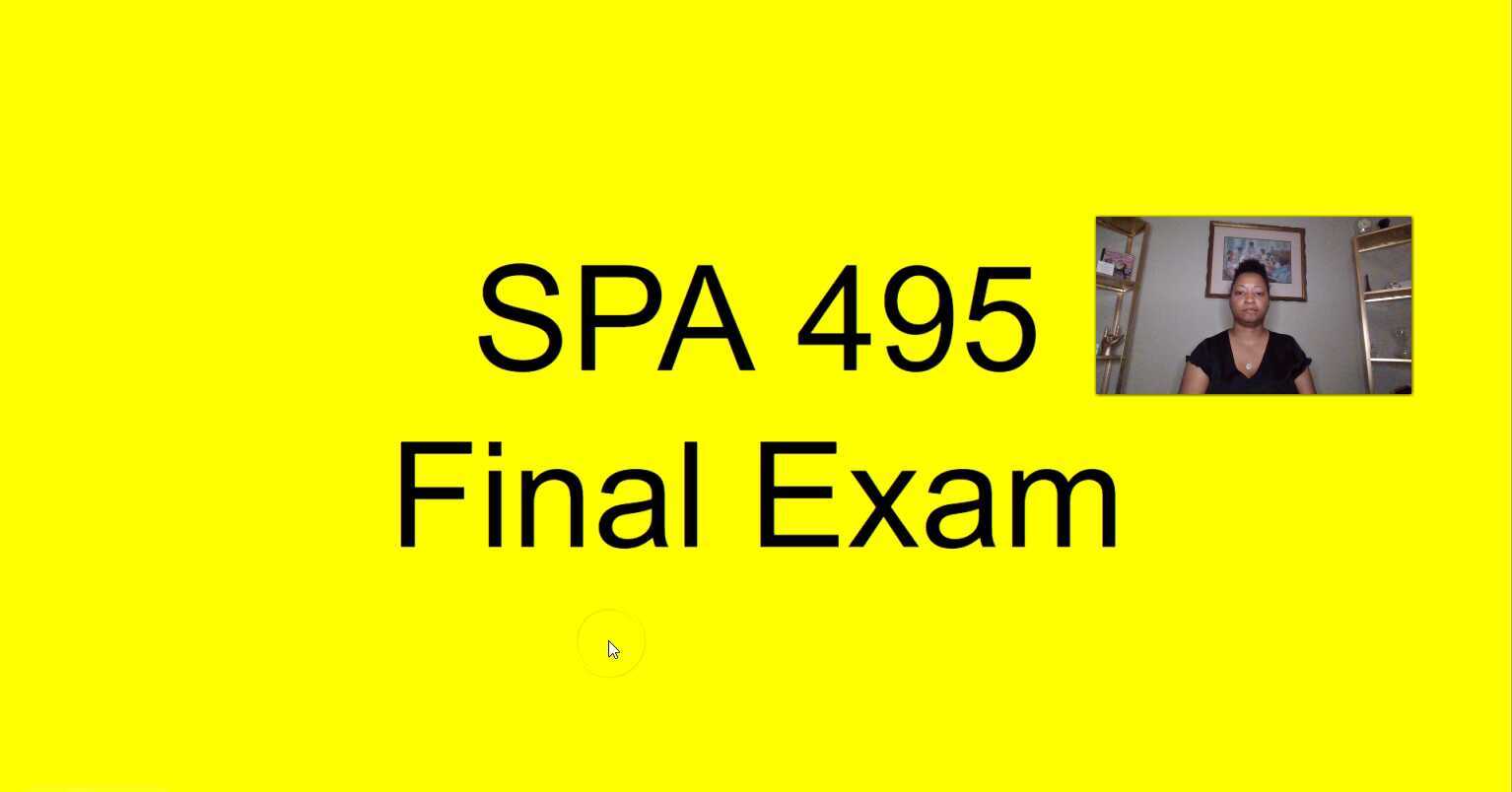 SPA 495 Final exam