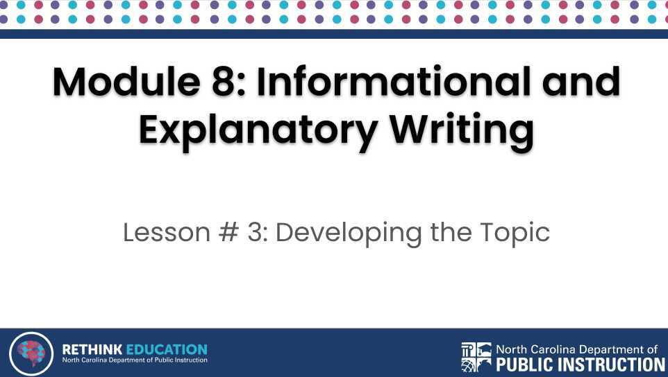 Module 8 Lesson 3: Direct Instruction
