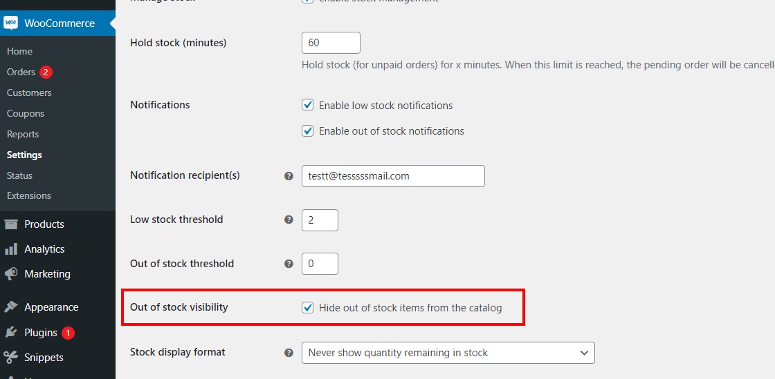 Snip - WooCommerce settings Woo Test Table WordPress - Google Chro (2)