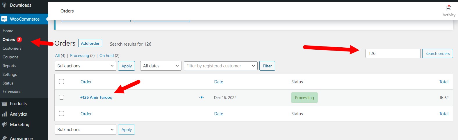 Snip - Orders Woo Test Table WordPress - Google Chro