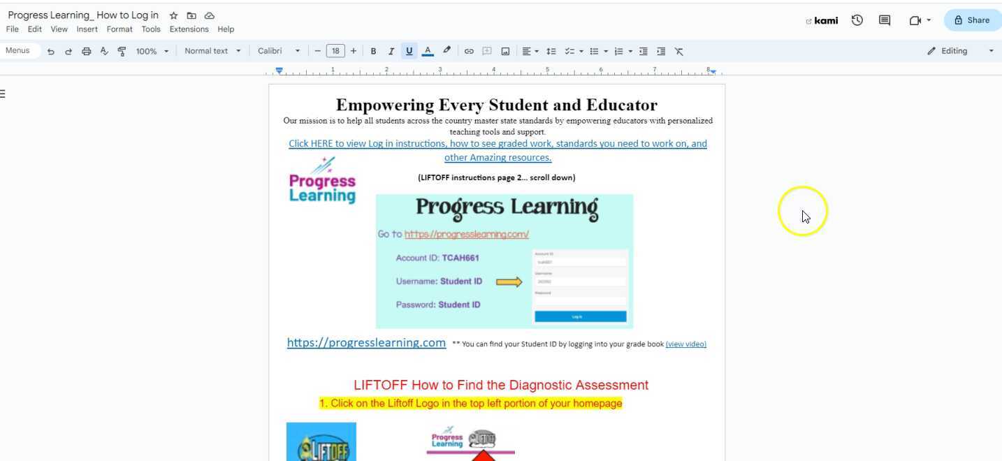 Progress Learning: LIFTOFF