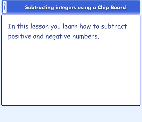 Lesson 7.9 Subtracting Integers