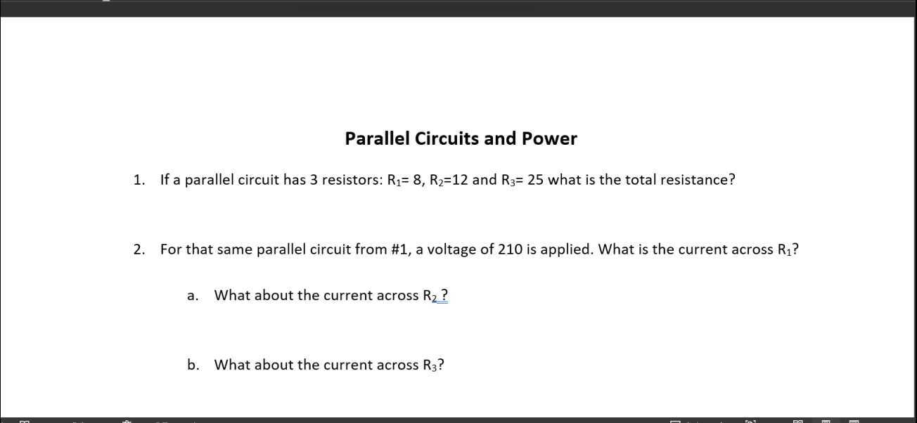 Parallel Circuit Math