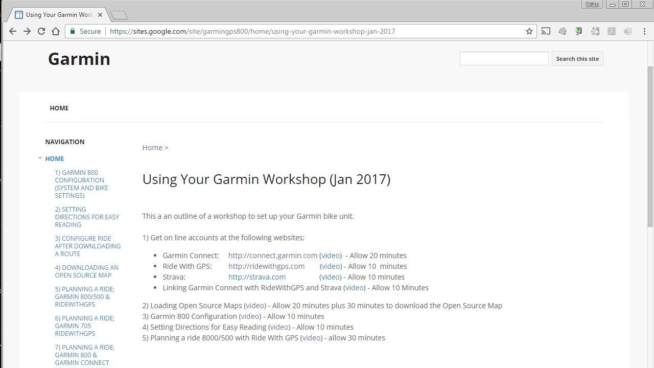 Configuration Set up, Garmin 800