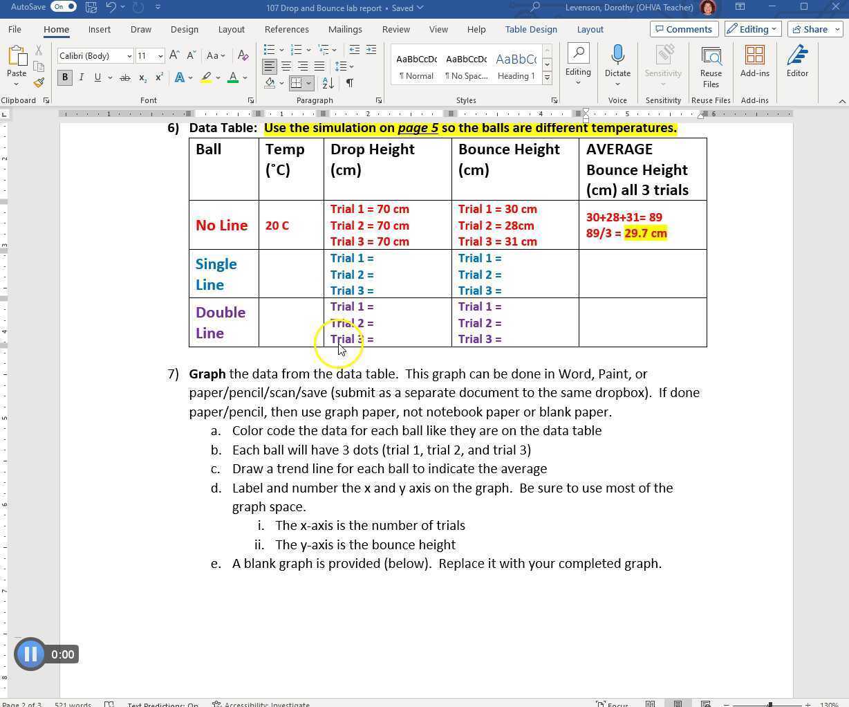 S1 L1.07 finishing drop & bounce lab report