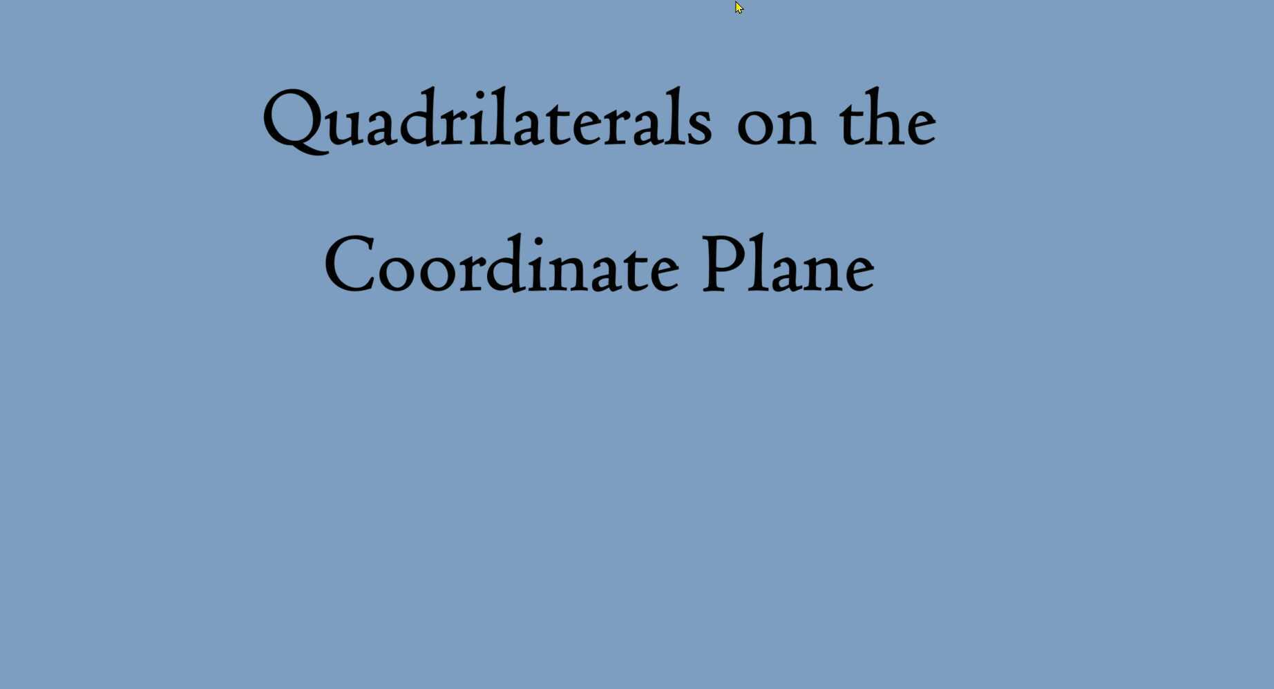 U5L2(a) Quadrilaterals on the Coordinate Plane